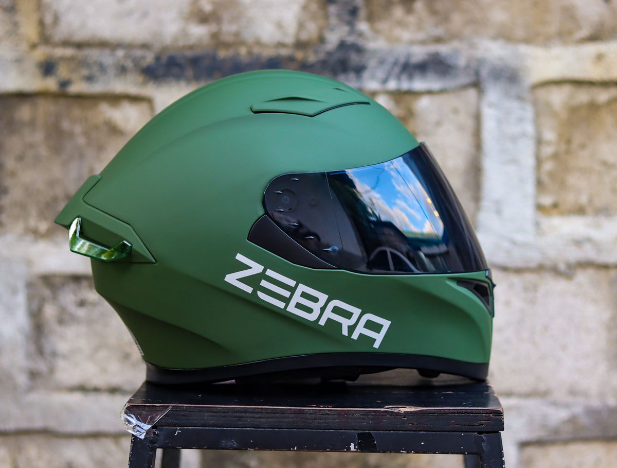 ZEBRA 801 MATTE ARMY GREEN (DUAL VISOR) WITH FREE CLEAR LENS – Kranos Gears