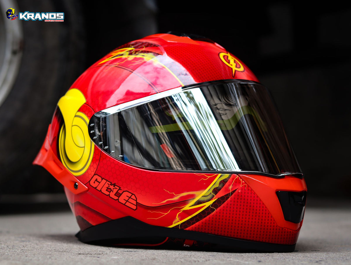 GILLE FALCON 883 THE FLASH RED GOLDEN (DUAL VISOR) – Kranos Gears