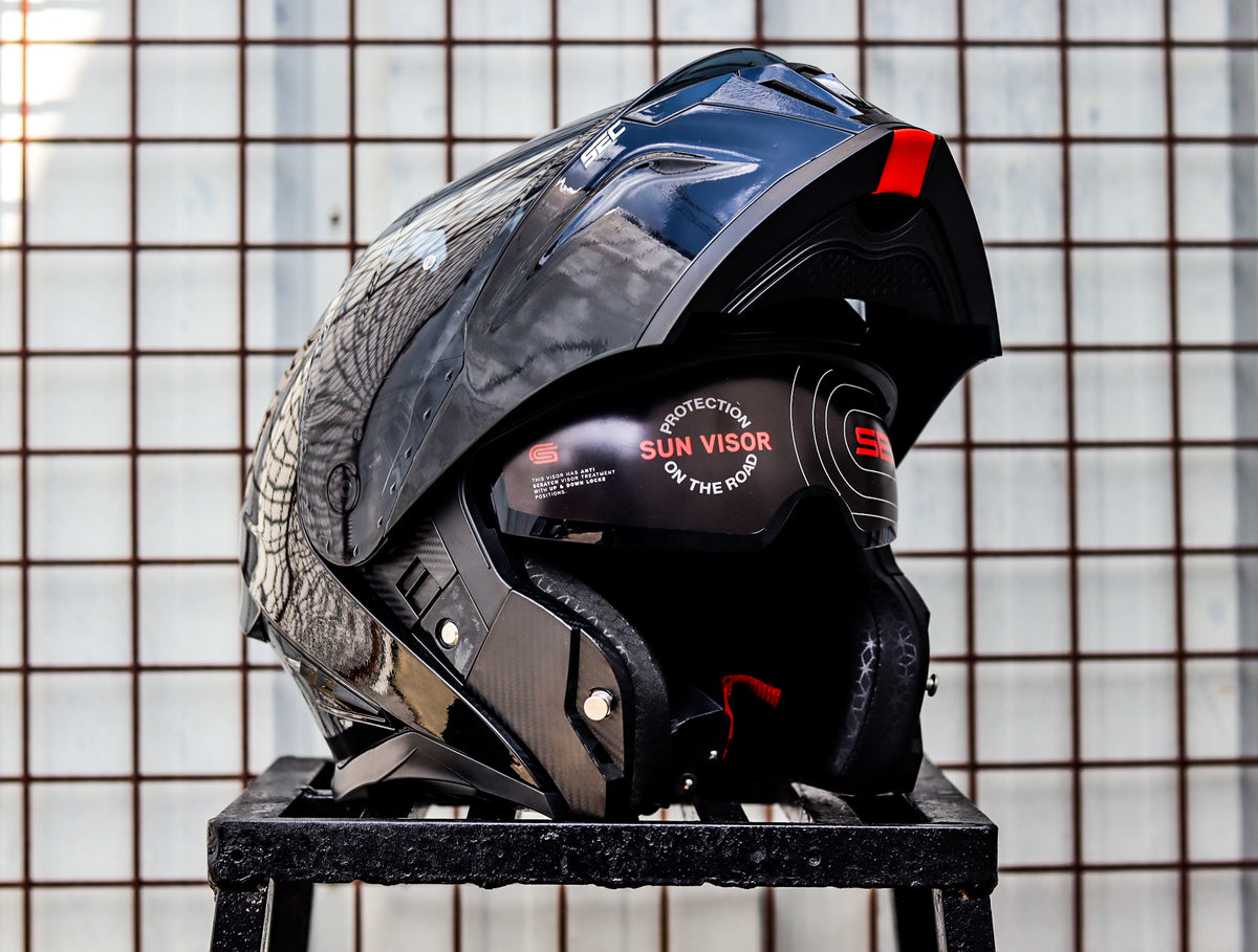 SEC REVIVE SOLID GLOSS BLACK WHITE!!MODULAR WITH FREE CLEAR LENS (DUAL ...