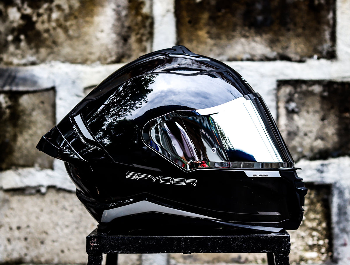 SPYDER SURGE P 3501-B SS BLACK SILVER GRAY SINGLE VISOR – Kranos Gears