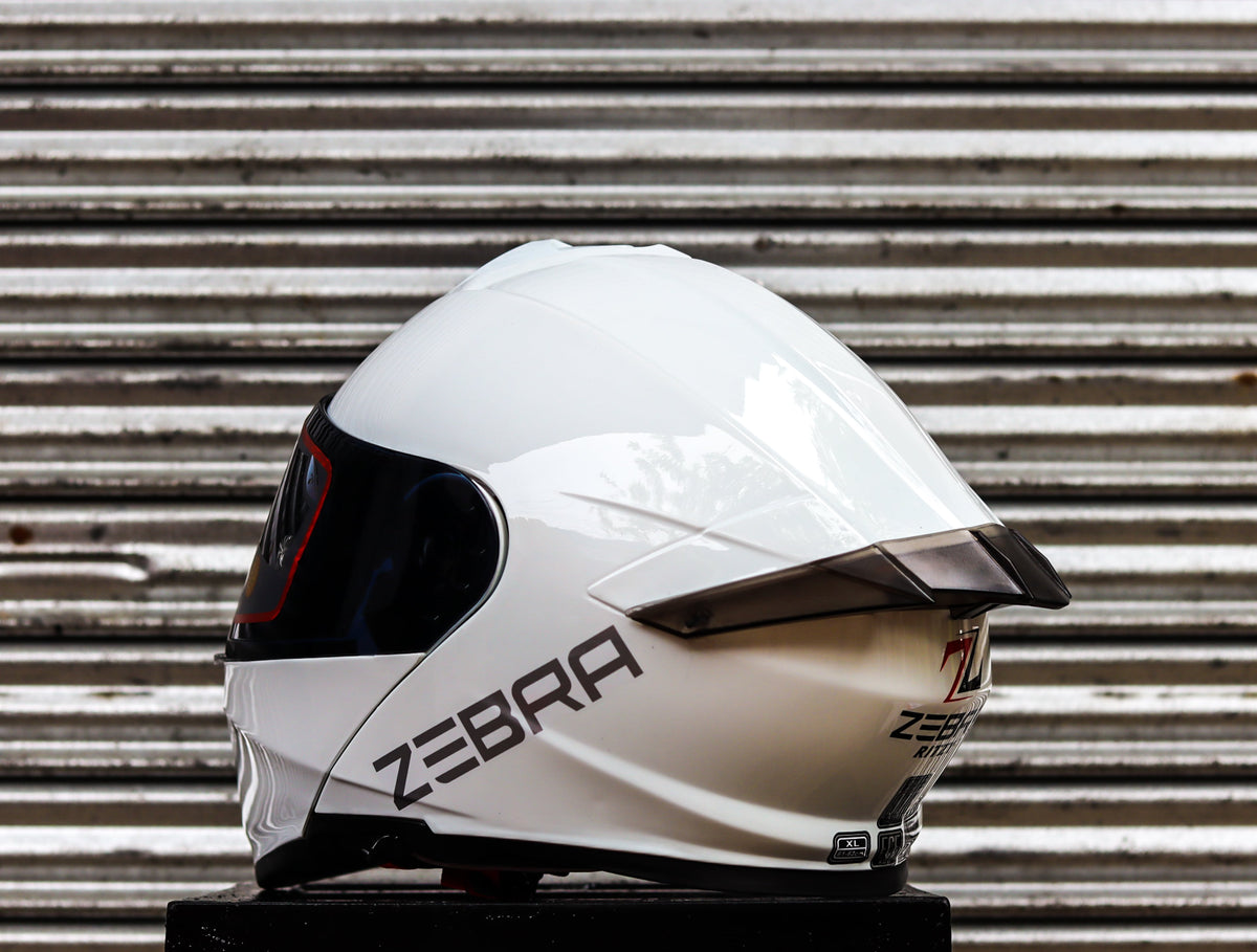 ZEBRA A113 RITZY WHITE (DUAL VISOR) WITH FREE CLEAR LENS – Kranos Gears