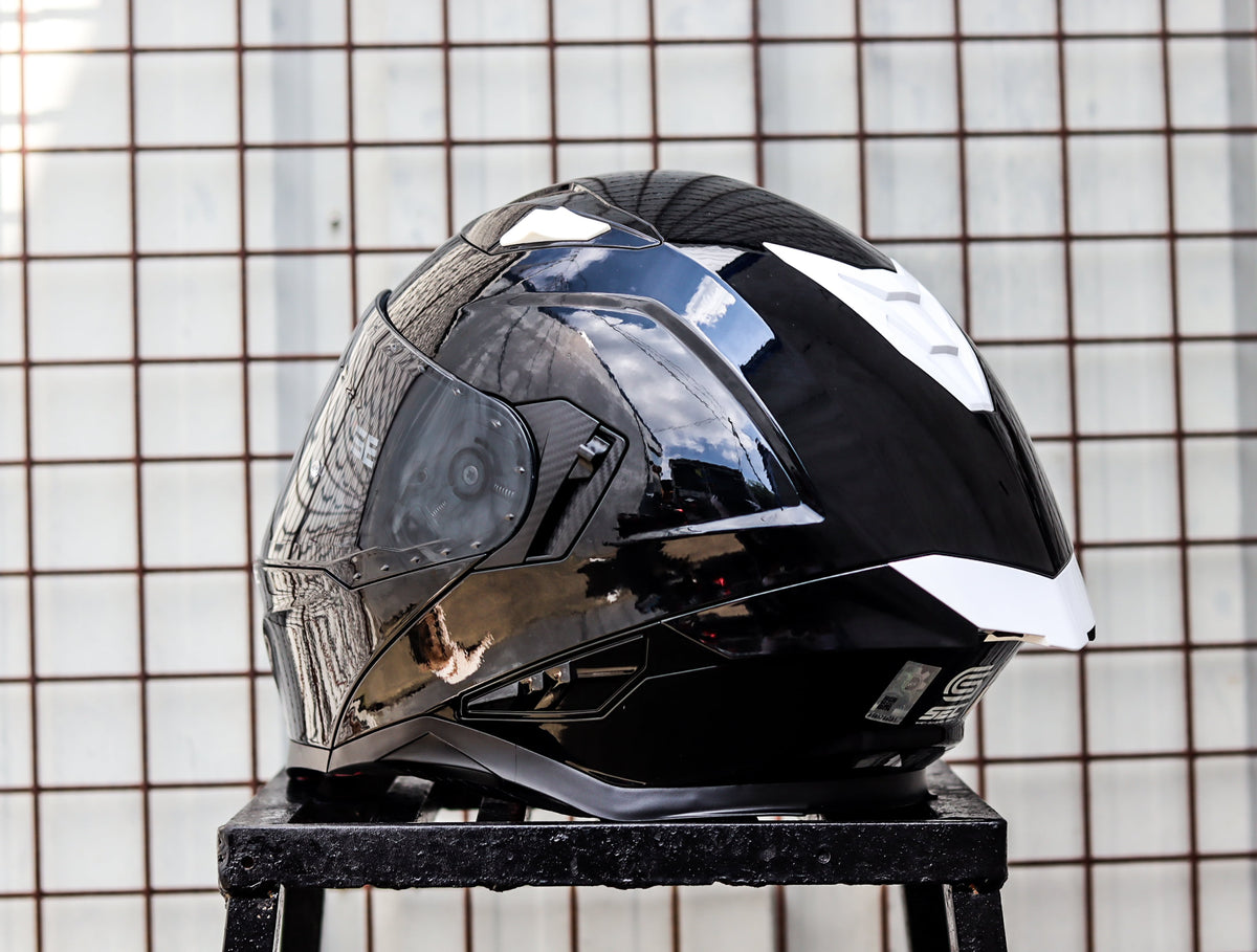 SEC REVIVE SOLID GLOSS BLACK WHITE!!MODULAR WITH FREE CLEAR LENS (DUAL ...