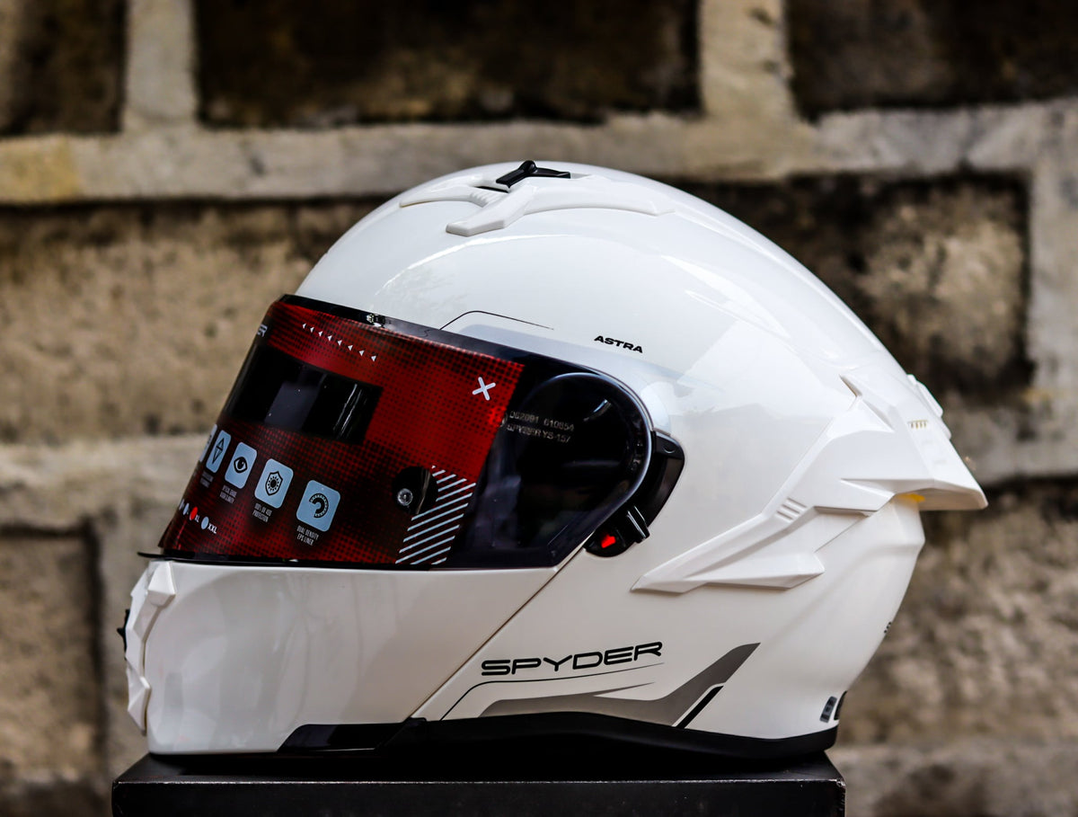 SPYDER ASTRA PD 1501-W S ARTIC WHITE SILVER SO V2 MODULAR DUAL VISOR W ...