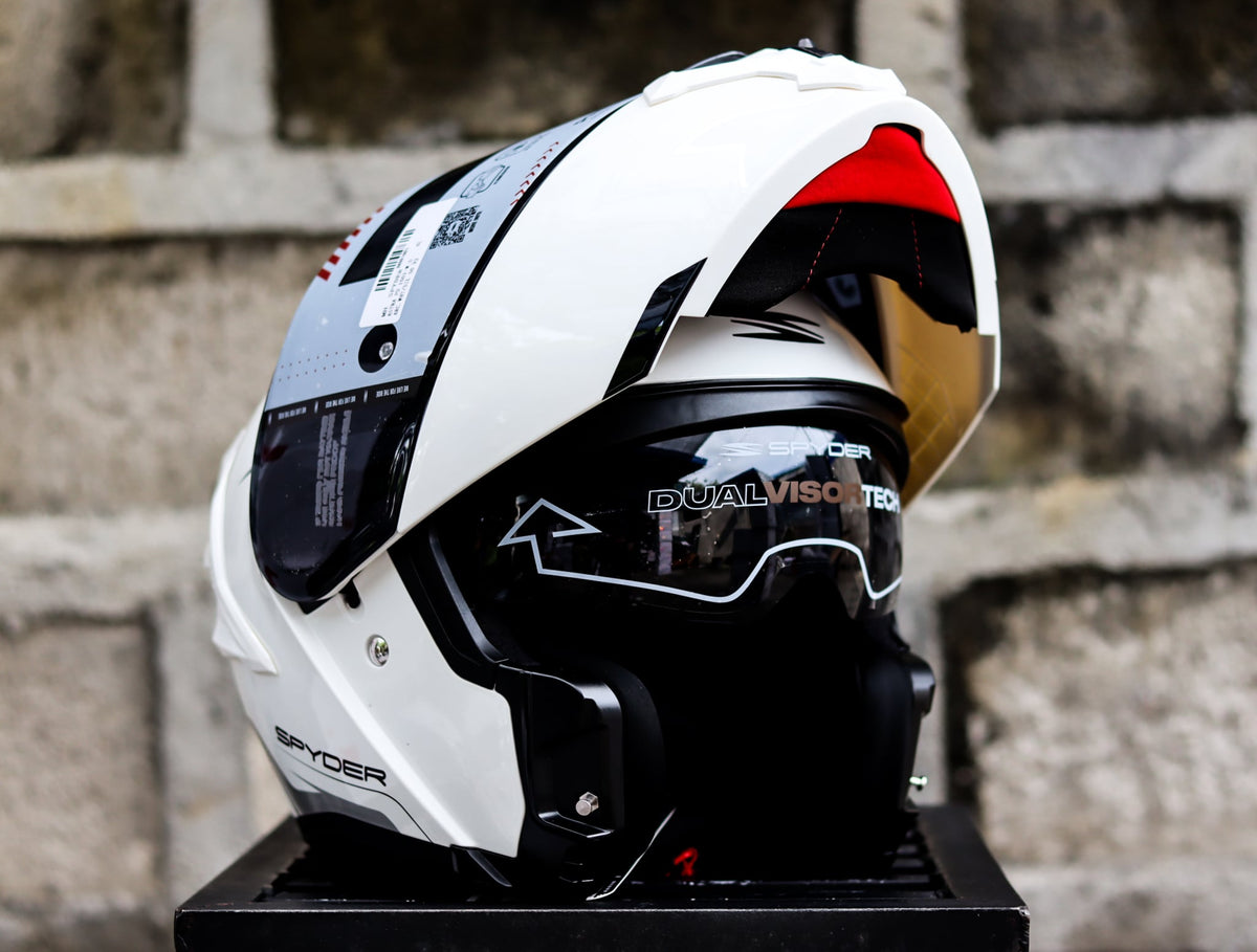 SPYDER ASTRA PD 1501-W S ARTIC WHITE SILVER SO V2 MODULAR DUAL VISOR W ...