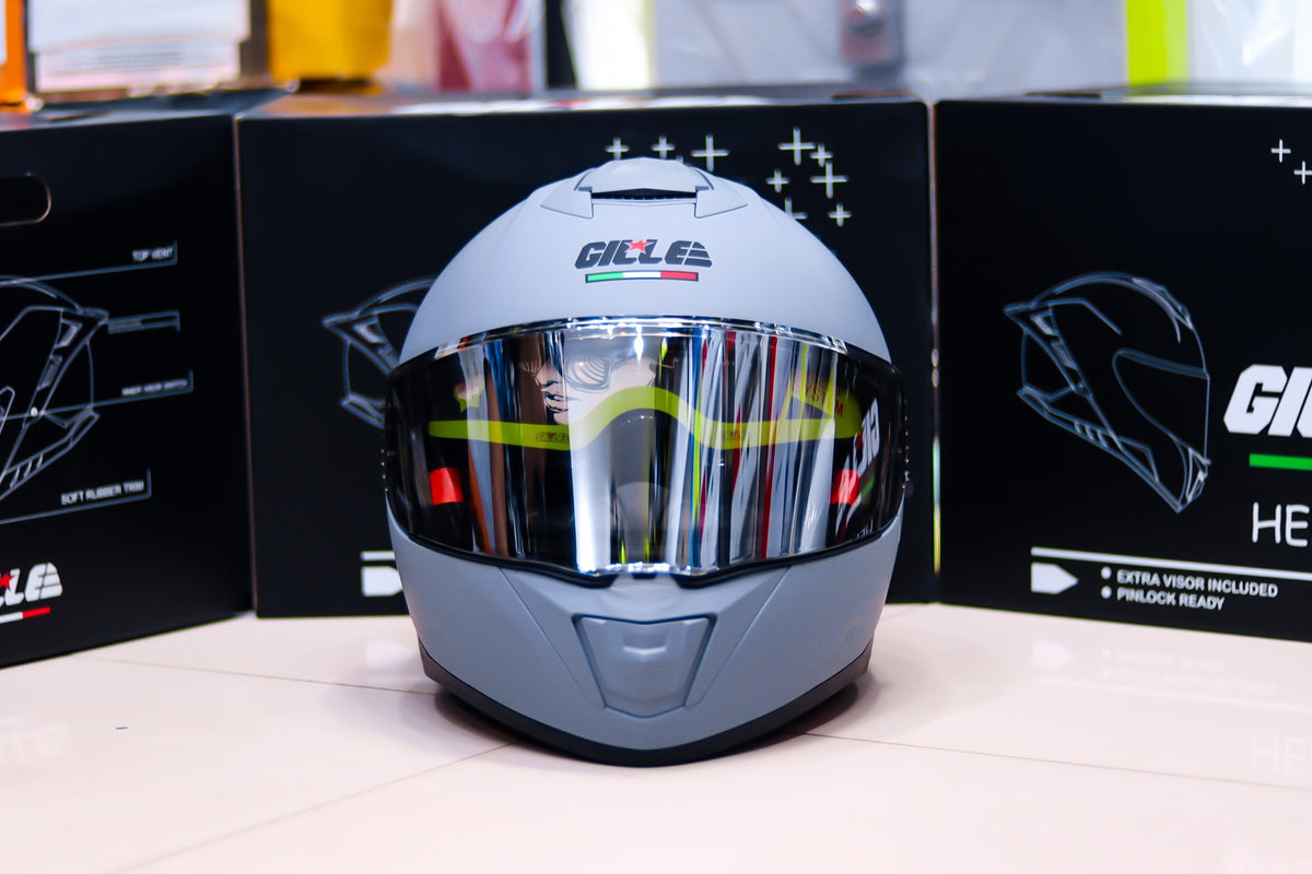 GILLE 883 FALCON MATTE GRAY!! FREE CLEAR LENS & SPOILER (DUAL VISOR ...